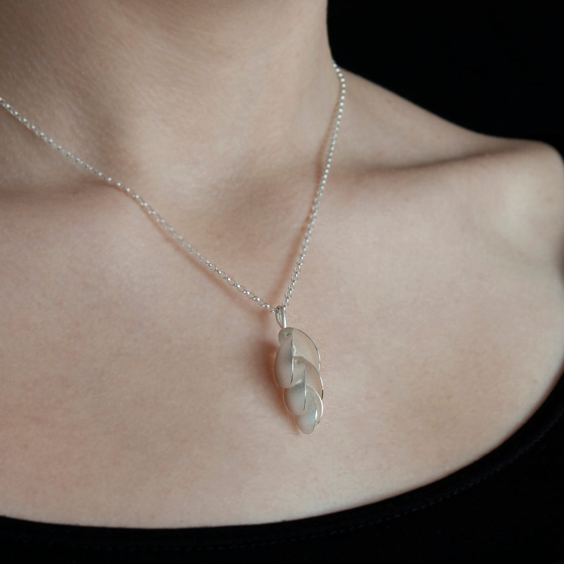 Silver Triple Seed Pod Necklace – Gabriella Casemore Jewellery